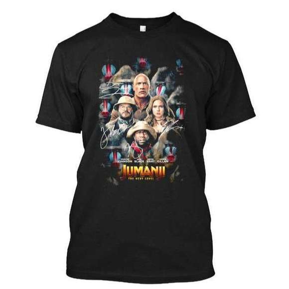 Gildan | Tops | Jumanji The Next Level All Cast Signed Movie Dwayne ...